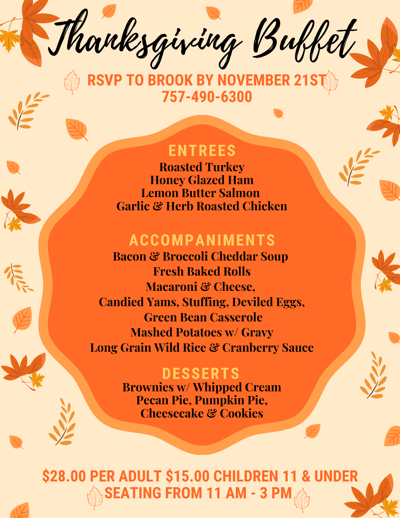Thanksgiving Buffet RSVP Only - Cypress Point Country Club